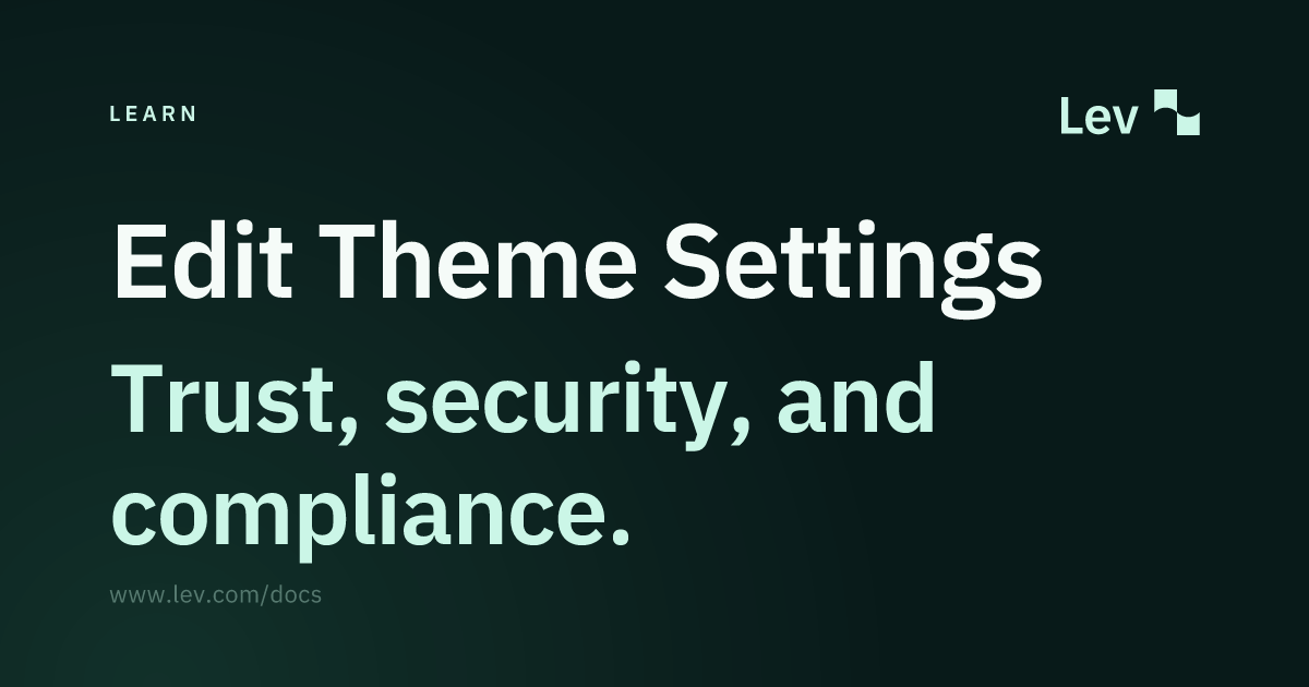 Edit Theme Settings · Lev Docs
